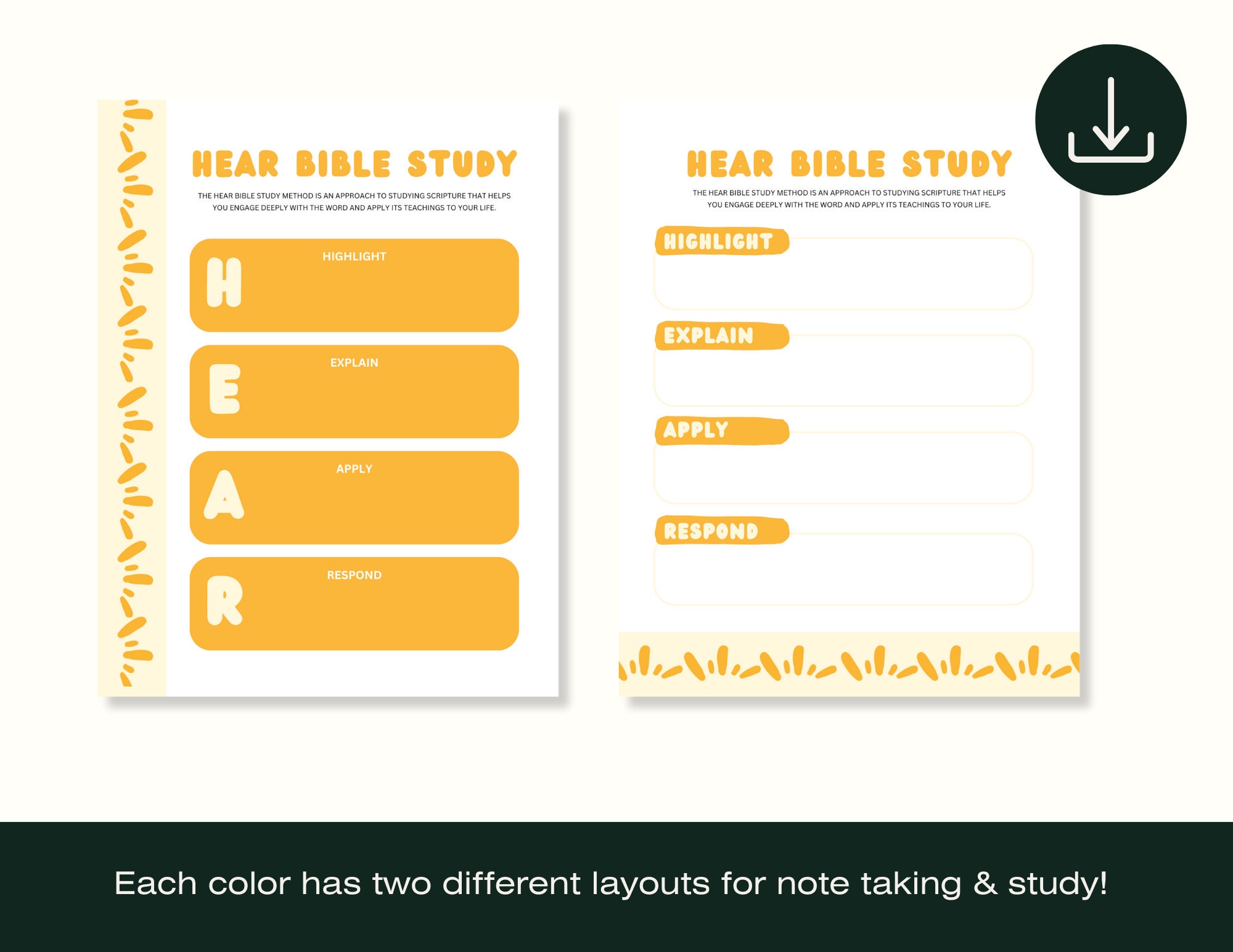HEAR Bible Study Printable Printable Christian Scripture Worksheet ...