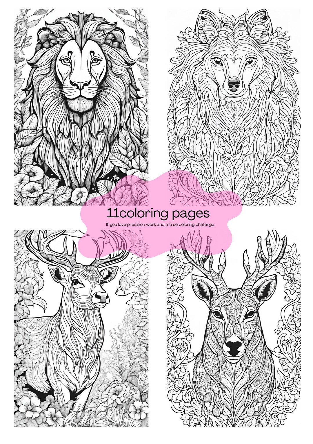Challenging Coloring Pages for the Creative at Heart - Etsy