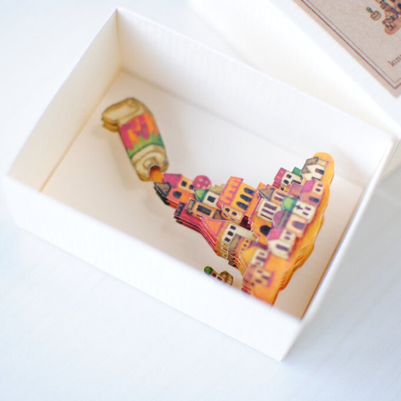 3D Box DIY Kit rectangle paint Town - Etsy