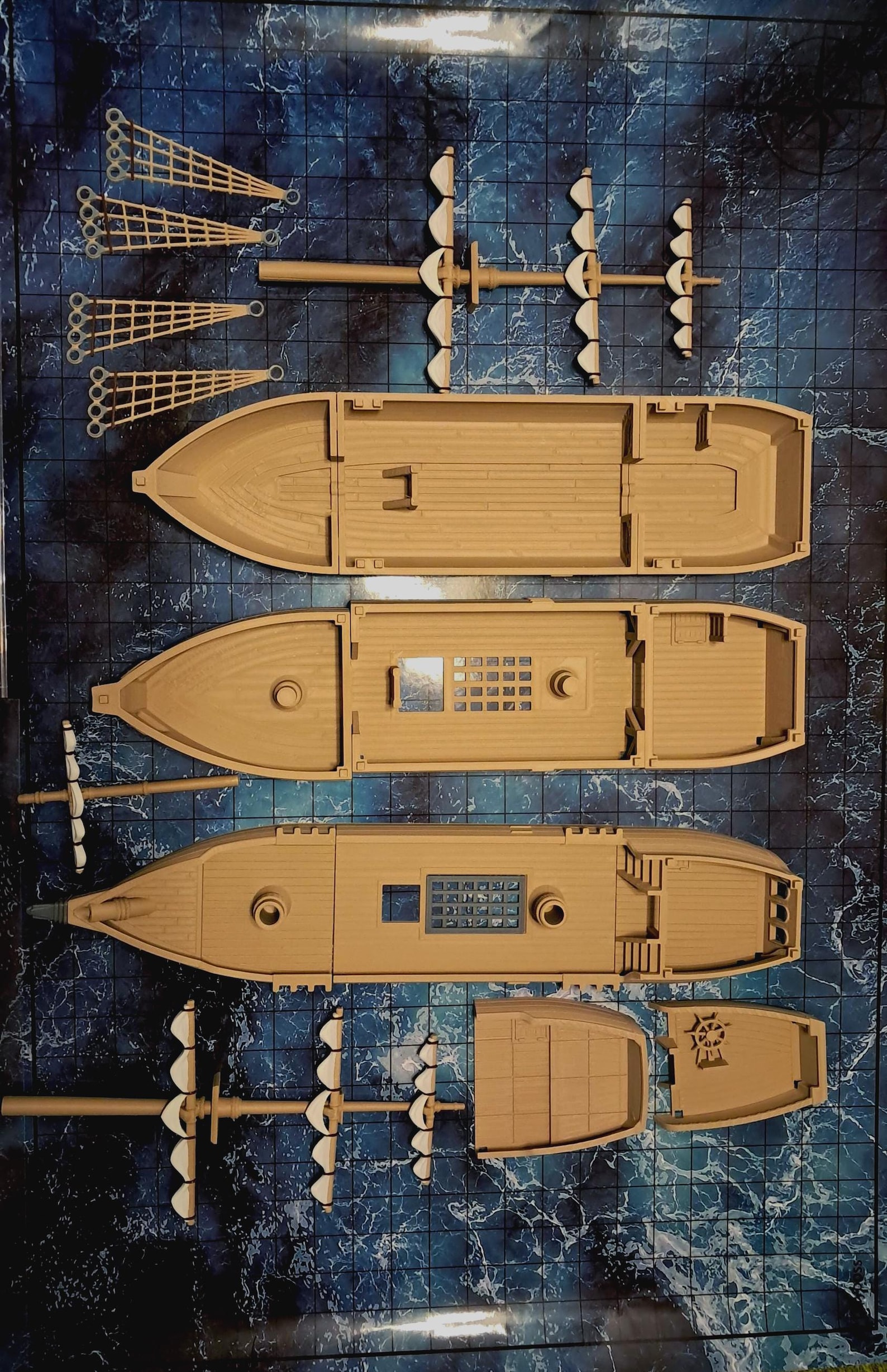 D&D Fantasy Table-top Large Ship, Three-levels, Magnetic, Modular, for ...