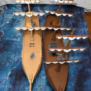 D&D Fantasy Table-top Large Ship, Three-levels, Magnetic, Modular, for ...