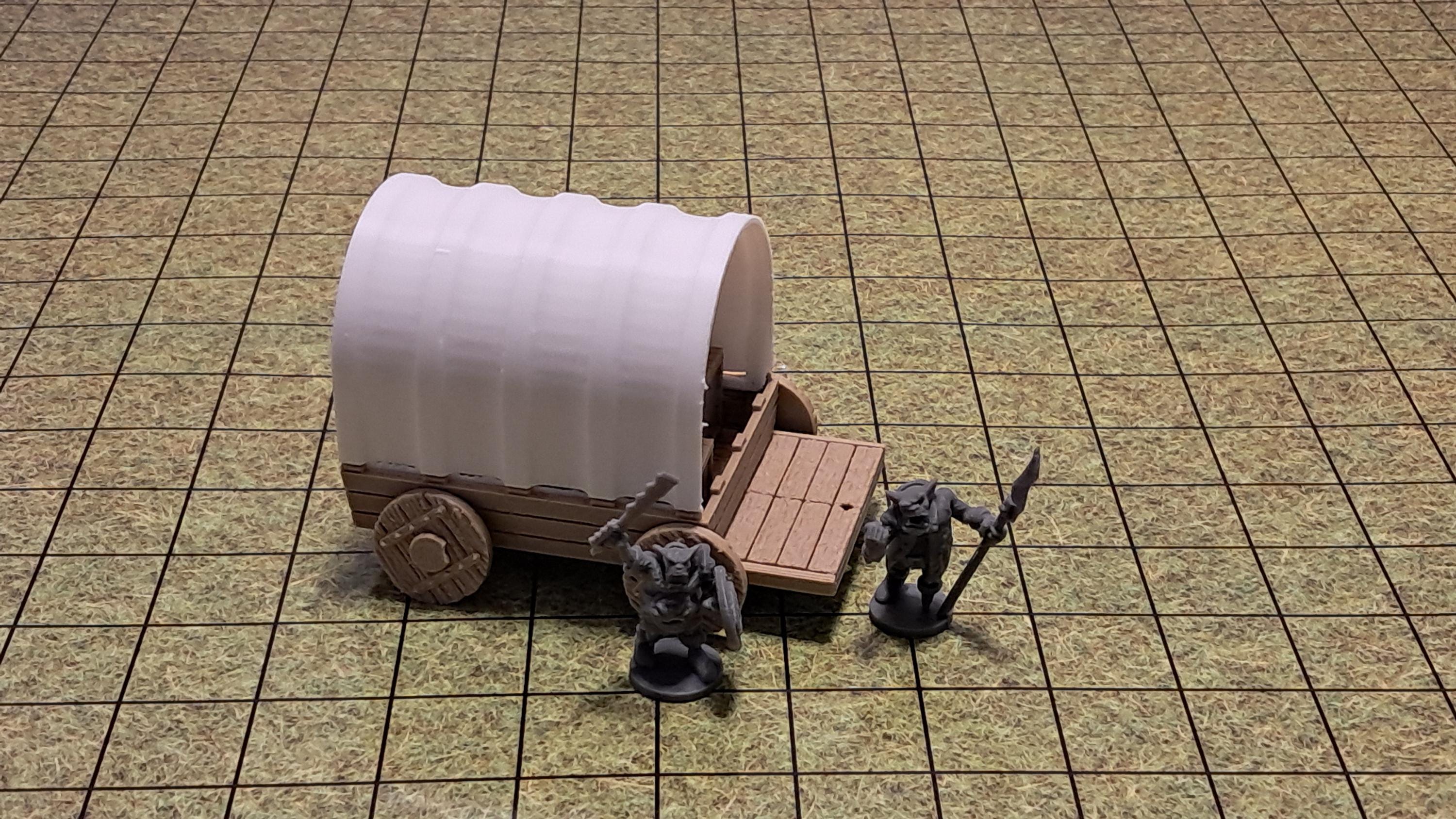 3D Printed Wagon Terrain With Cargo – D&D Tabletop RPG Scenery, Rolling ...