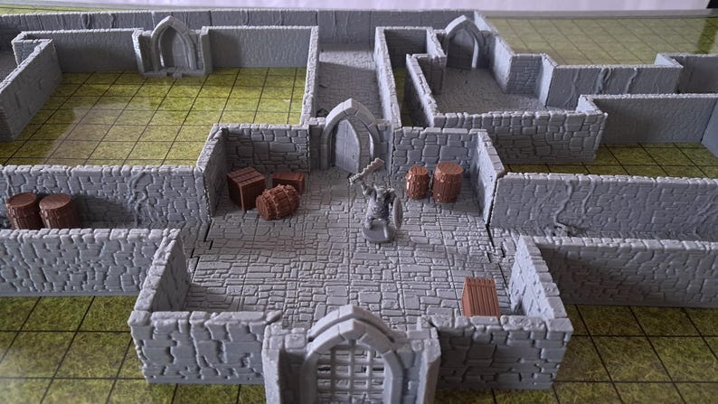 Puzzle Lock Dungeon Doors – Modular RPG Terrain, D&D Portcullis - Etsy ...