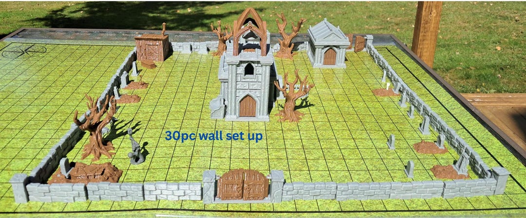 3D Printed Graveyard Walls and Gates – Modular Tabletop RPG Terrain for ...