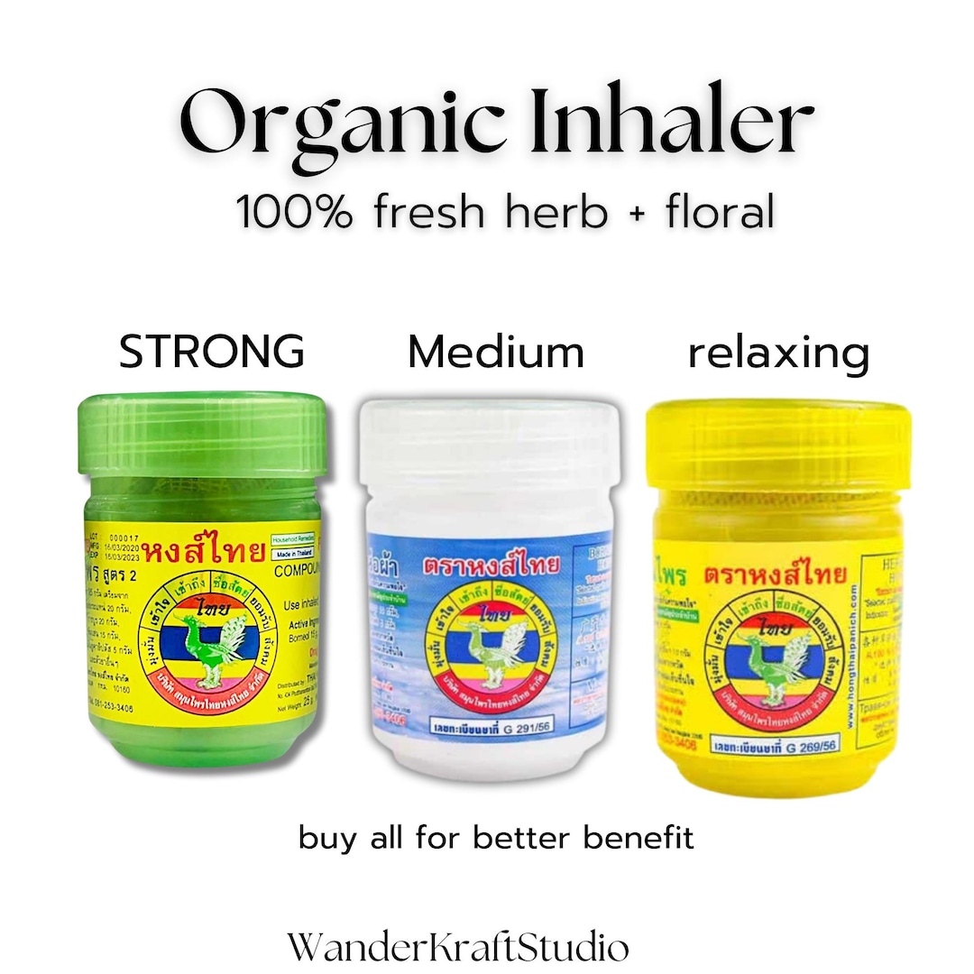 3 Pack Organic Herbal Inhaler, Relax and Mood Boost, Natural Herbs ...