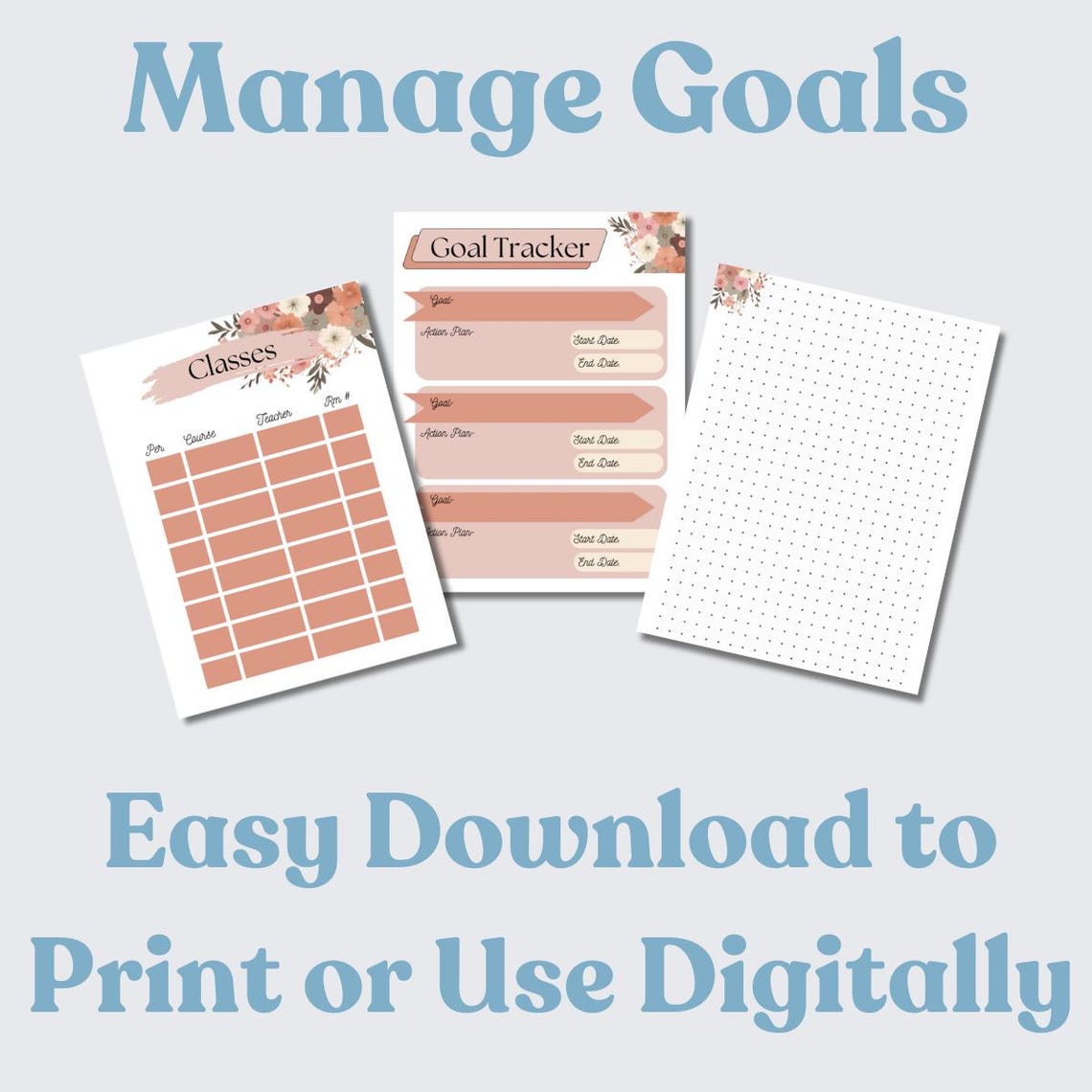 Undated Student Planner Printable Academic Planner Printable Life ...