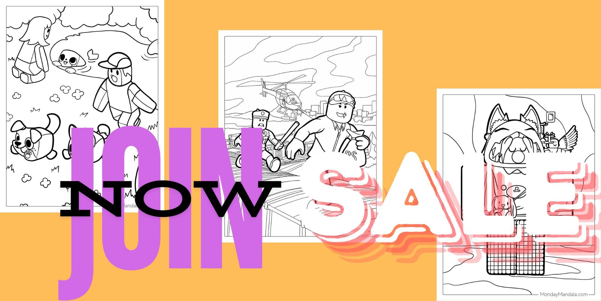 Ultimate Roblox Characters Coloring Book: 40 Pages of Epic Fun for Kids ...