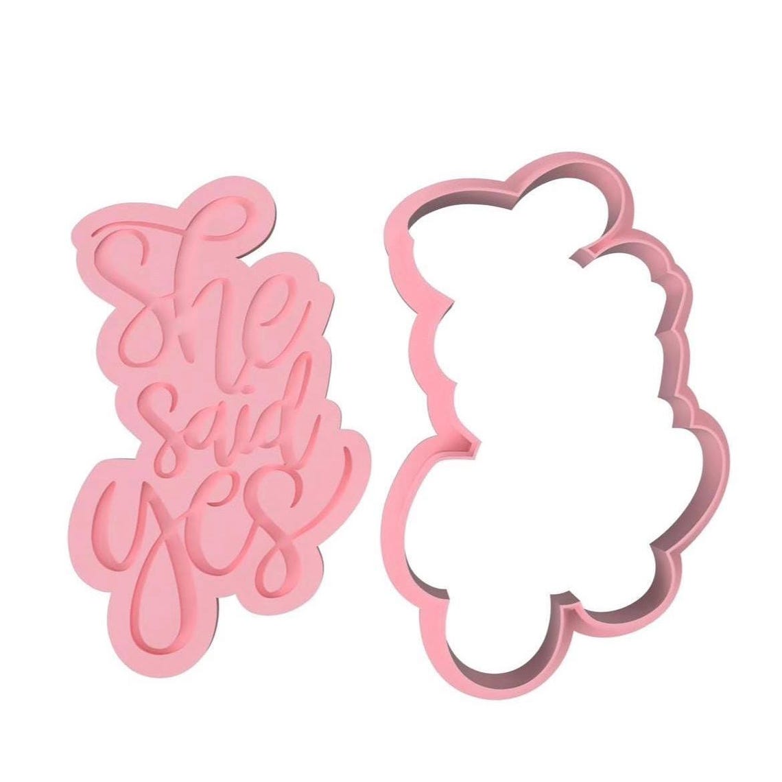 She Said Yes Wedding Cookie Cutters Stamp for Cake Cupcake Cookie ...