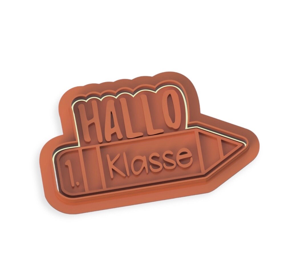 School Pencil Hallo 1.klasse Cookie Stamp Cutters Fondant Stamp Cutters ...