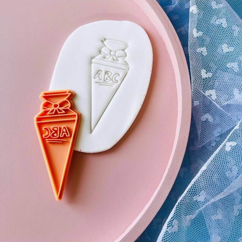 School Cone Schultüte Cookie Stamp Cutters Fondant Stamp Cutters Mould ...