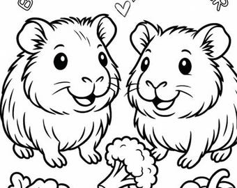 free coloring pages guinea pigs