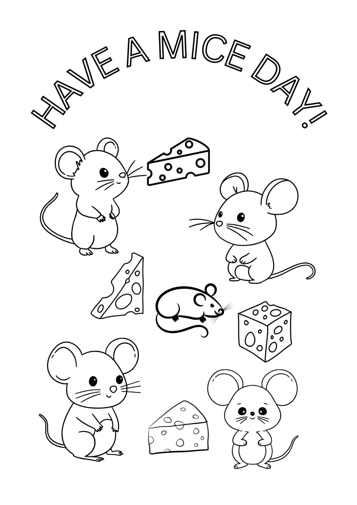 Printable Coloring Page Mouse Mice Download & Print - Etsy