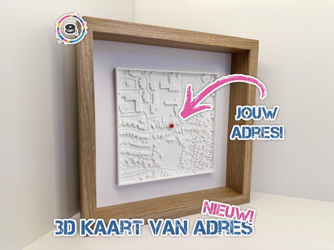 Personalized 3D Printed Card of Your Address Unique Gift Wedding ...