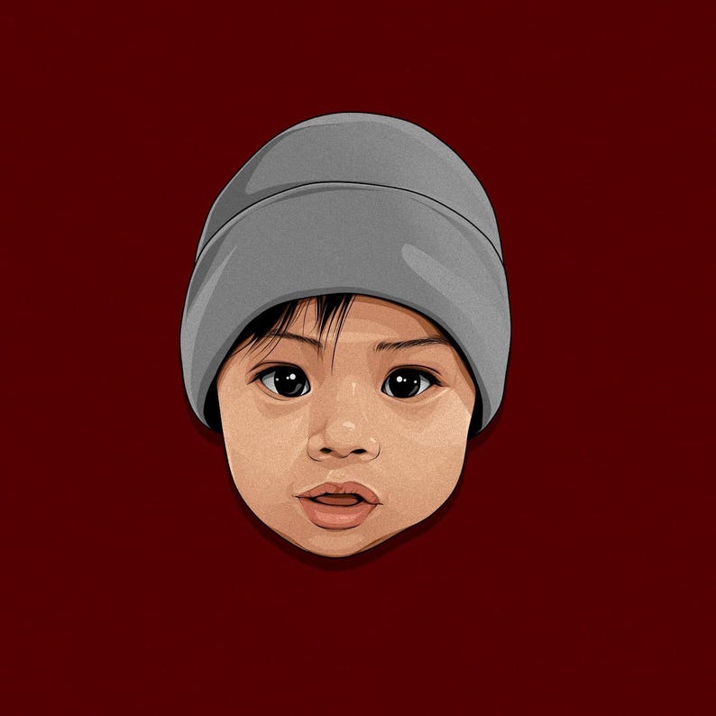 Custom Cartoon Portrait Cartoon Portrait Vector Illustration Custom Drawing Personalized