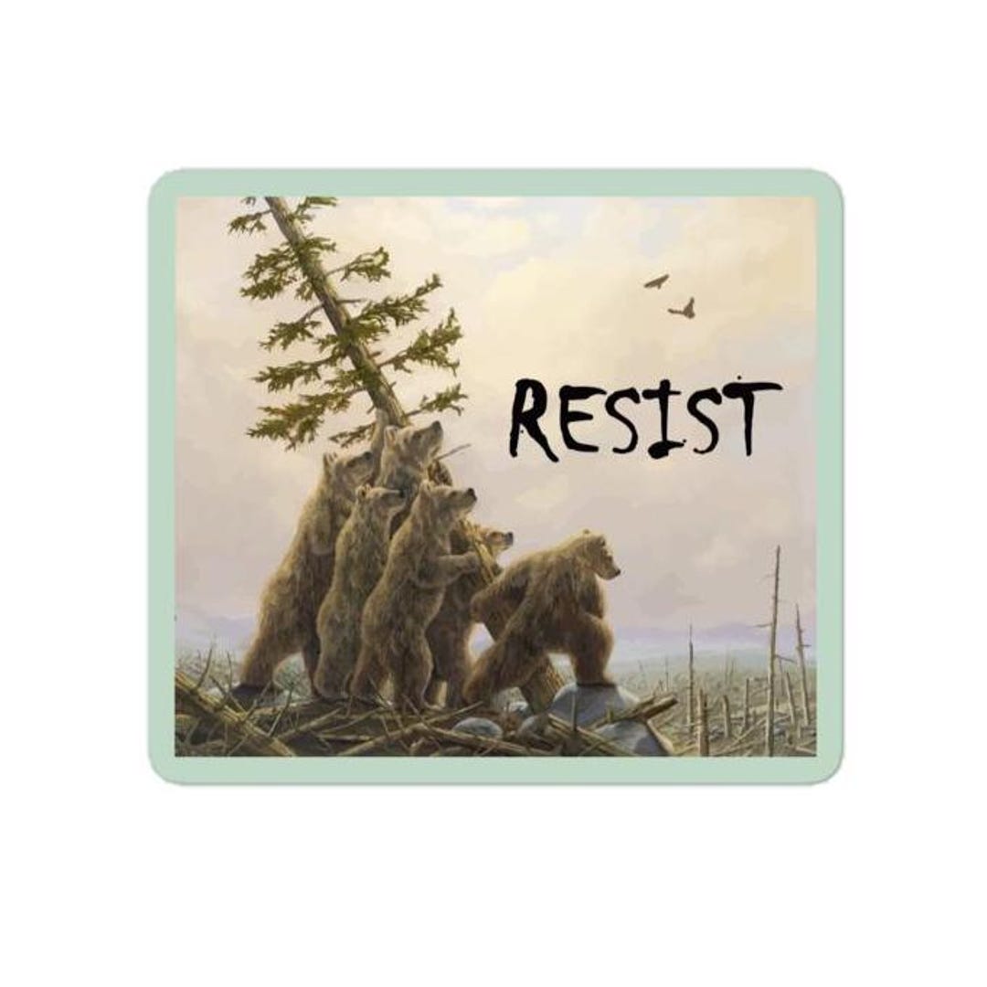 BEARS RESIST! Sticker 3 SIZES! Alt National Parks Kiss Cut Vinyl Decal ...