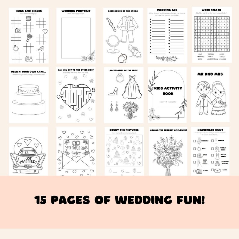 Printable Kids Wedding Activity Book - Etsy