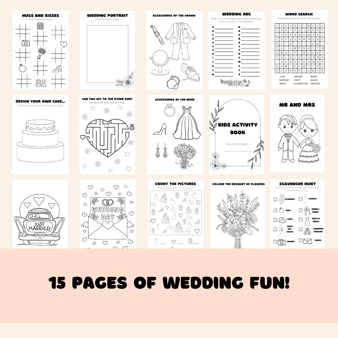 Printable Kids Wedding Activity Book - Etsy