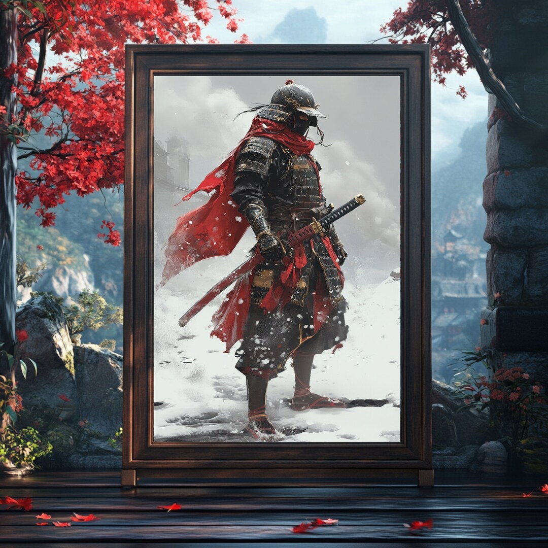 Snow Samurai Art Samurai Painting Japanese Mythology High-resolution ...