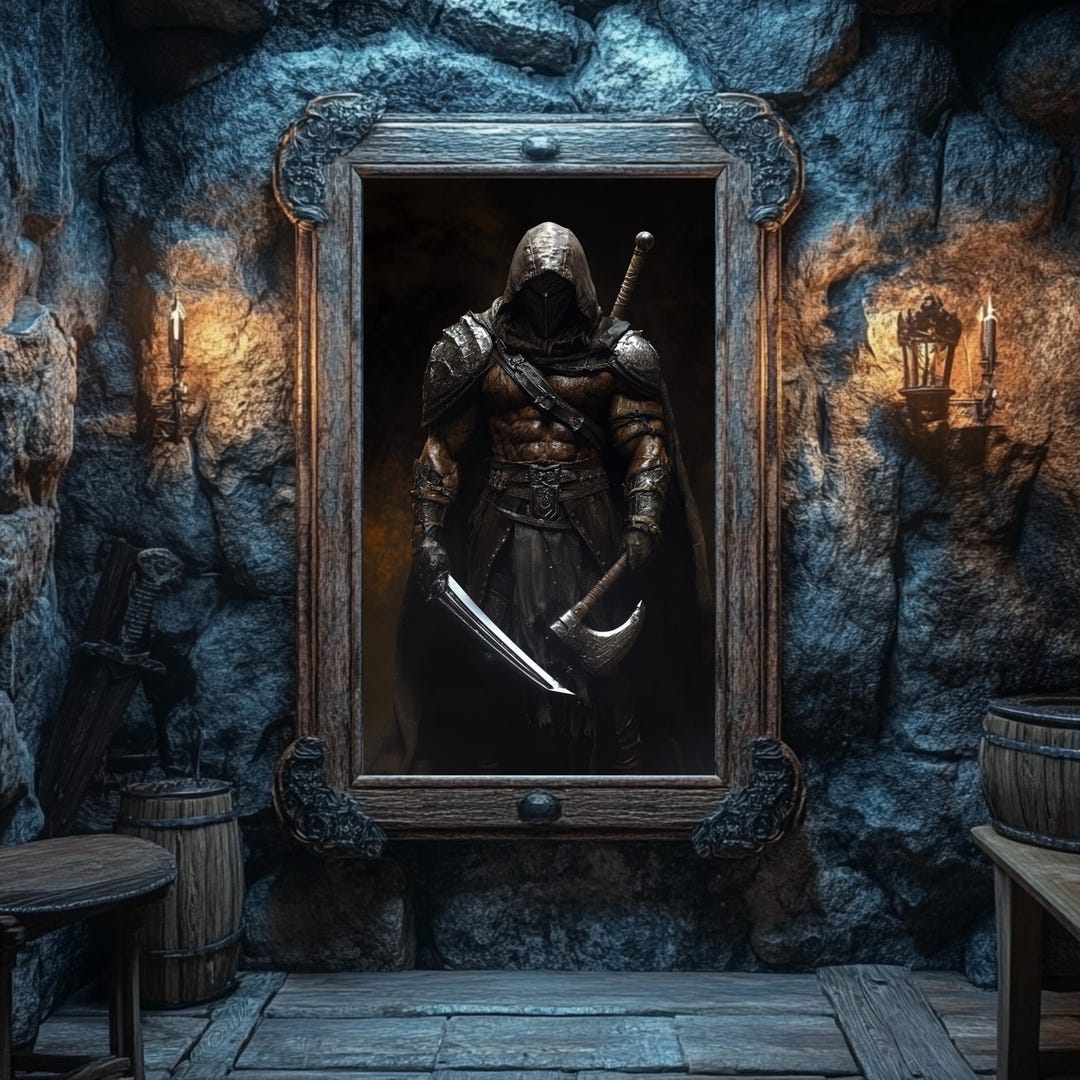 Masked Barbarian Art Dungeons and Dragons Warrior Poster High ...