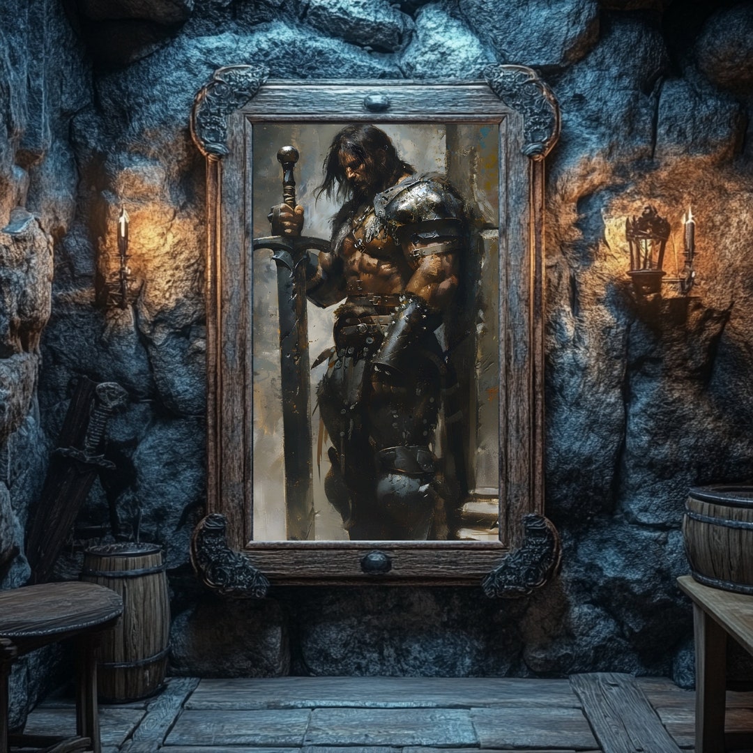 Barbarian Warrior Art Digital Download | Barbarian Artwork | High ...