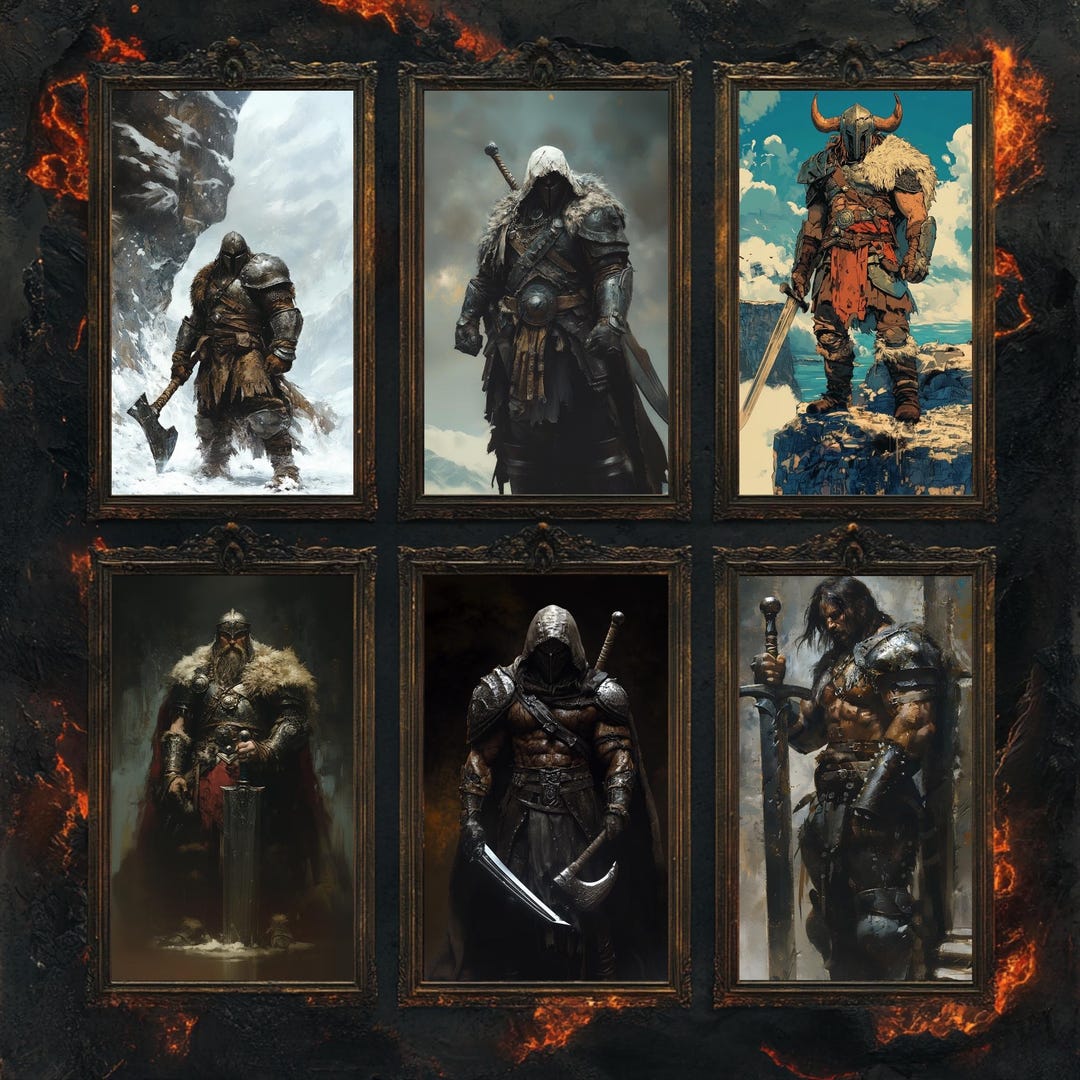 Barbarian Art Bundle Digital Download Fantasy Warrior Art High ...