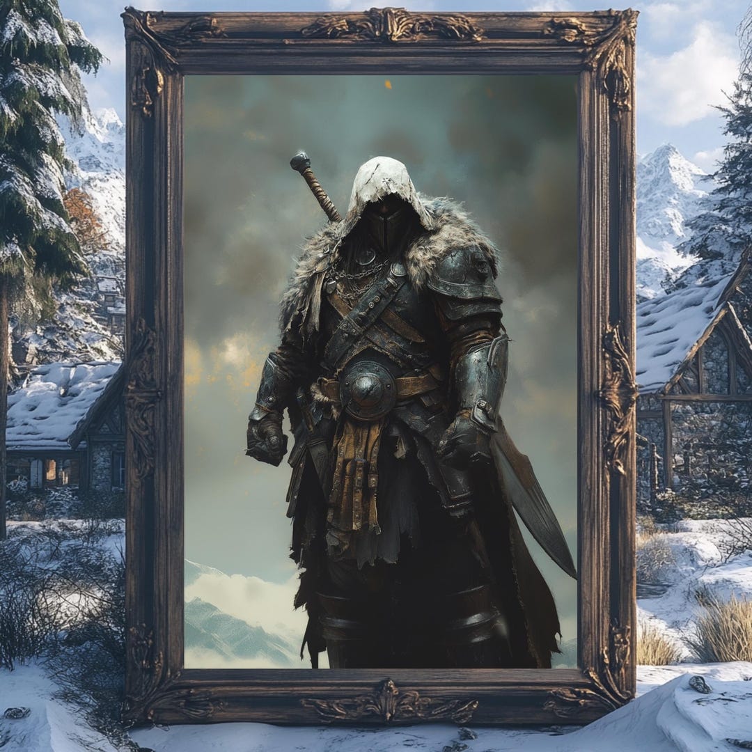 Armored Barbarian Art Dungeons and Dragons Warrior Poster High ...