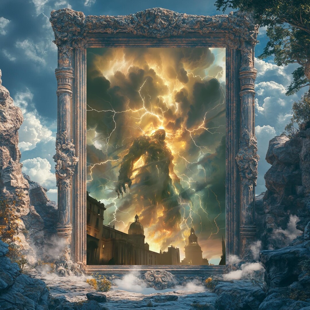 Lightning Titan Art Digital Download Mythical Creature Artwork High ...