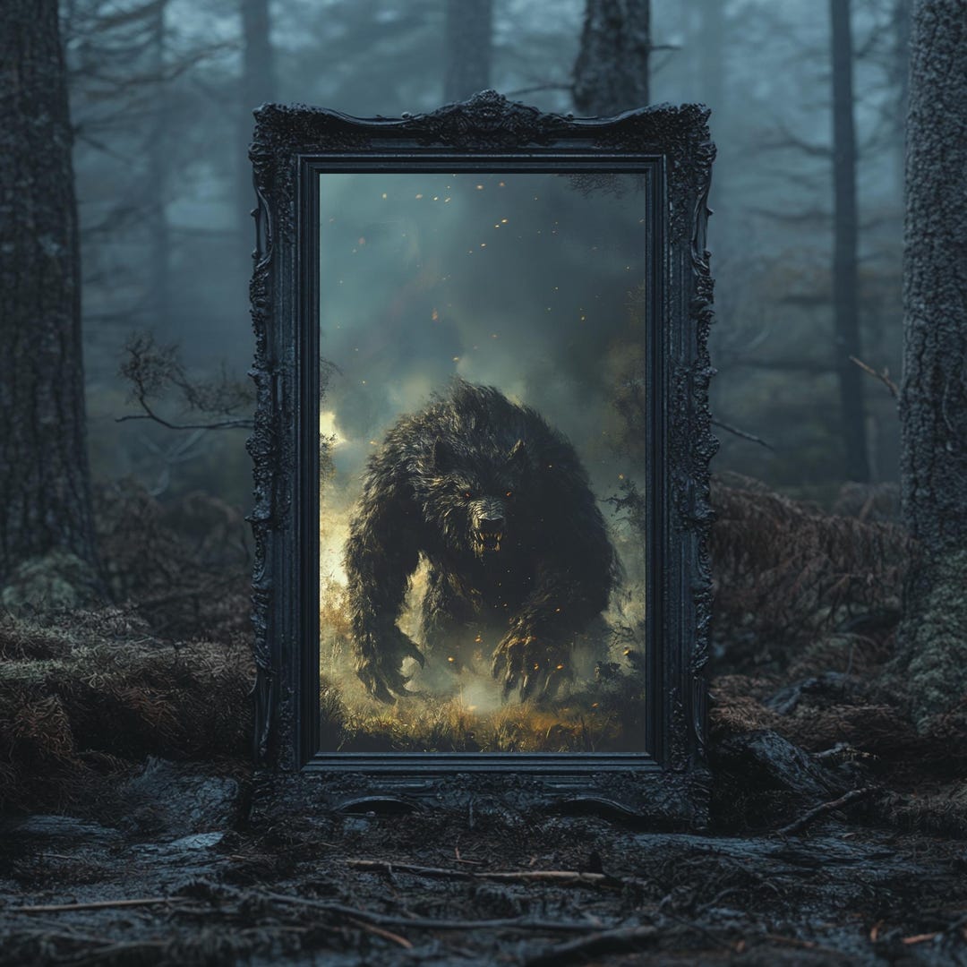 Werebear Art Digital Download Dark Fantasy Beast Artwork High ...