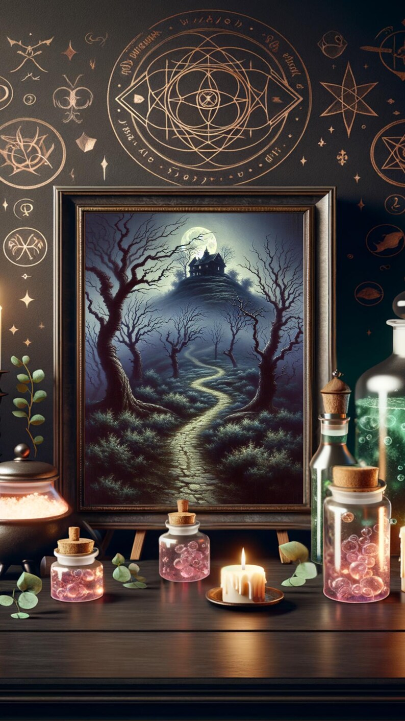 Haunted House on the Hill Halloween Wall Art Decoration - Etsy