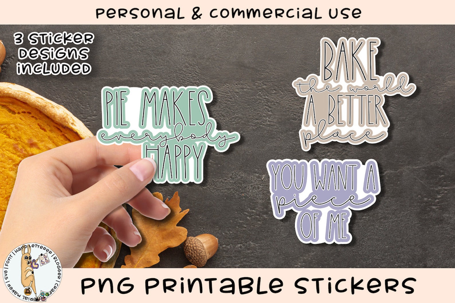 Pie Stickers Printable PNG - Etsy