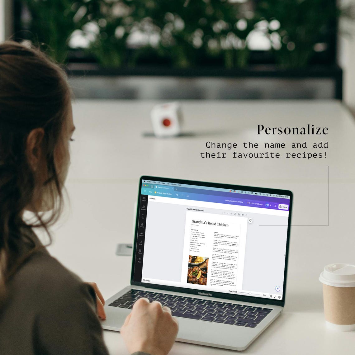 Digital Recipe Book Template: Editable Cookbook Keepsake Ebook iPad ...