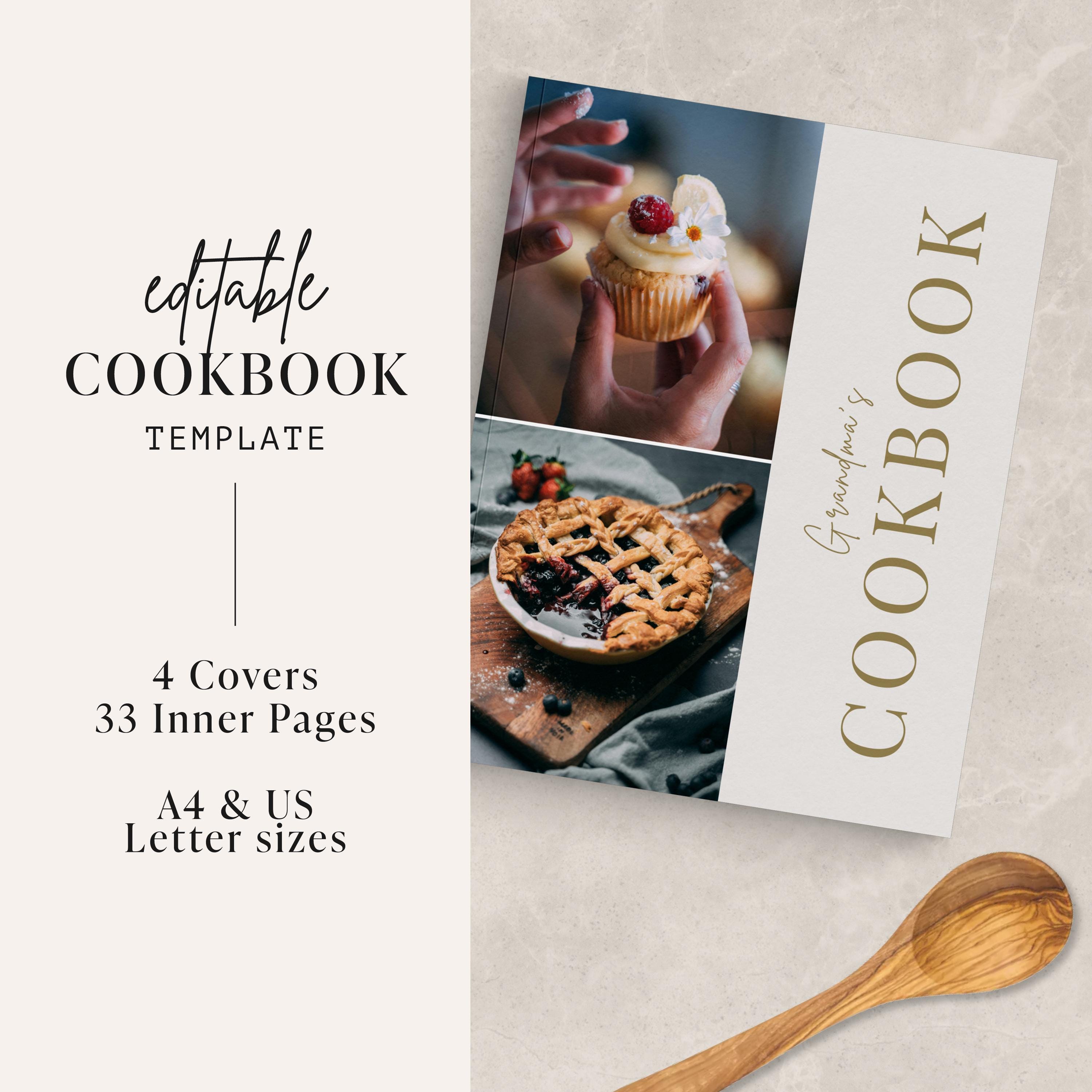 Editable Cookbook Template Canva Customizable Keepsake Recipe Book or ...