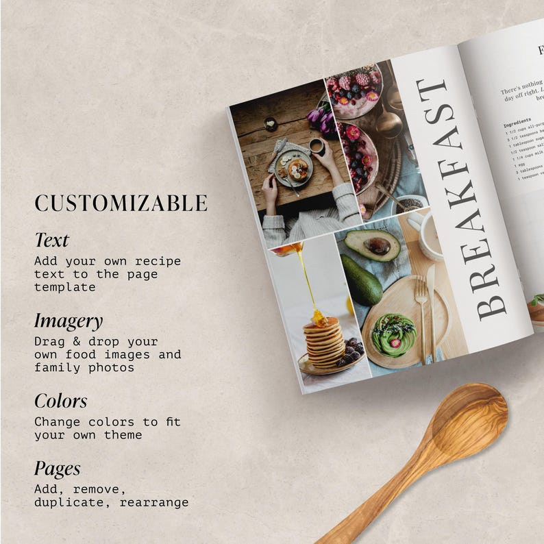 Editable Cookbook Template Canva Customizable Keepsake Recipe Book or ...