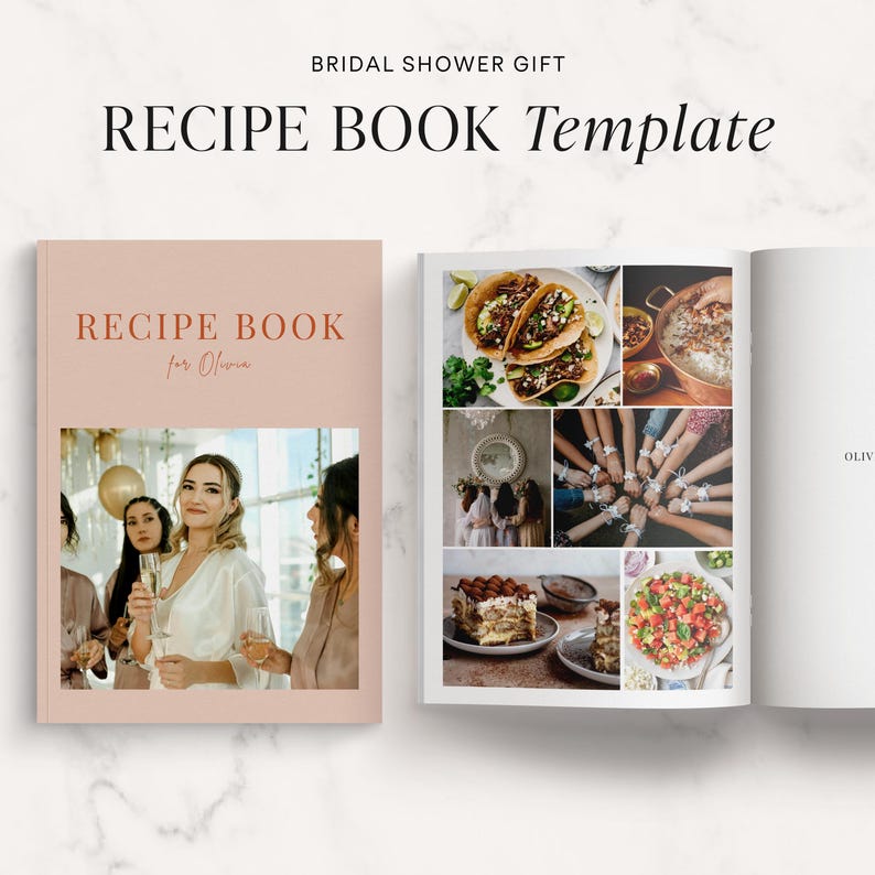 Bridal Shower Recipe Book Keepsake | Hen Do Gift | Personalized Canva ...