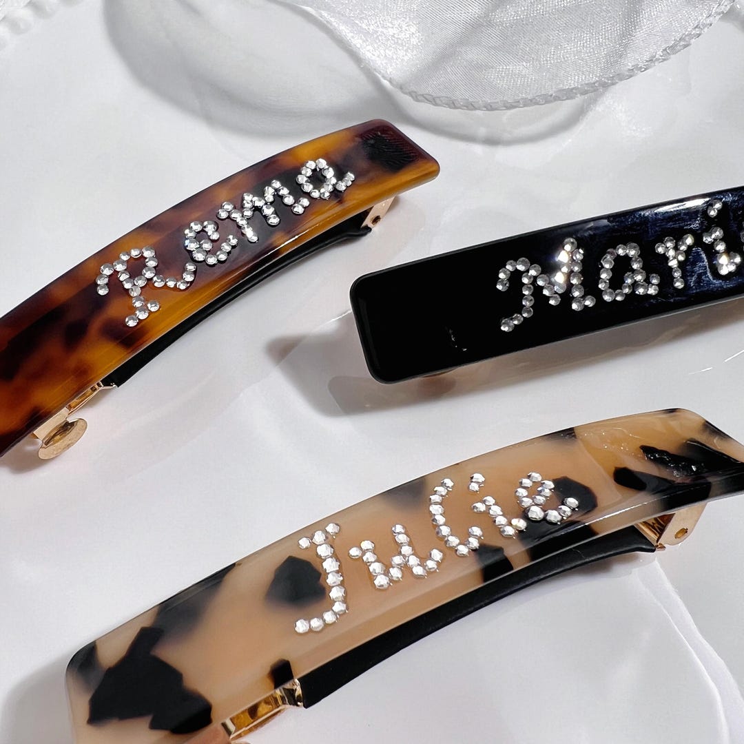 Custom Name Hair Clips Original Design Diamond Hair Pins Customizable ...