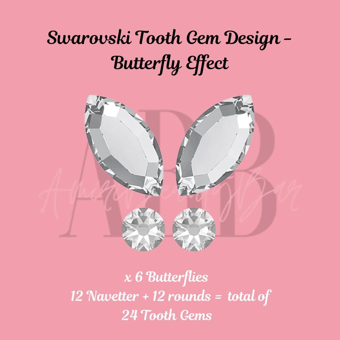 Butterfly Swarovski Tooth Gems (24 Pieces) - Lead Free - Etsy