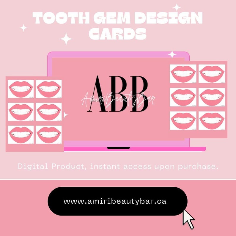 Tooth Gem Design Card - Printable and Editable - Digital Product - Etsy