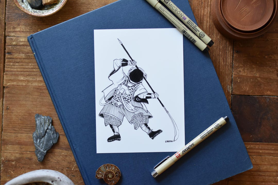 Samurai Astronaut Print: Space Fantasy Art, Giclee Archival Paper - Etsy