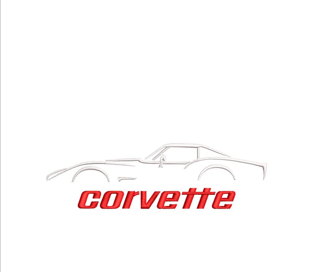 Sleek Corvette Outline Embroidery Design – Digital File - Etsy