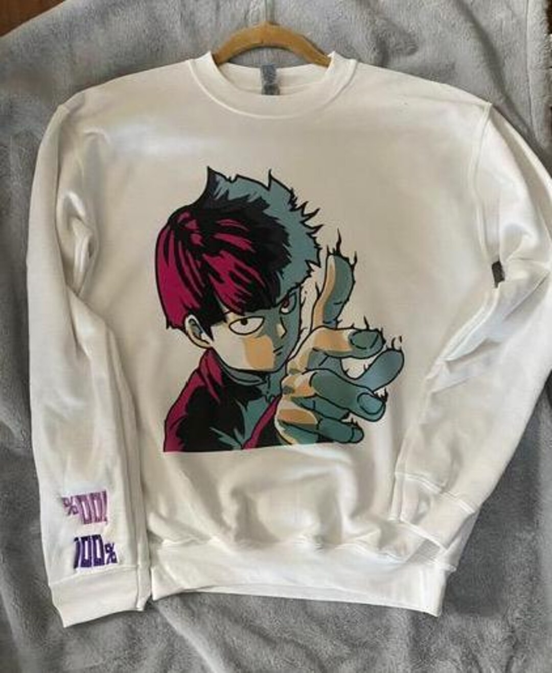 Custom Mob Gift 100 Anime Themed Sweatshirt Personalized Anime Hoodie ...