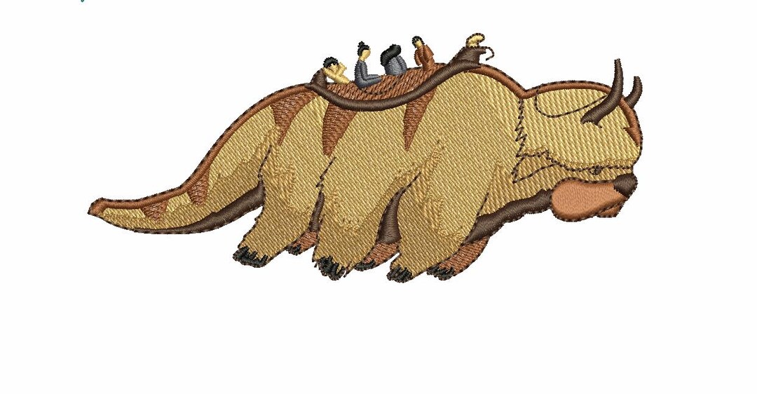 Appa Inspired Embroidery Design | Elemental Embroidery File | DST, PES ...