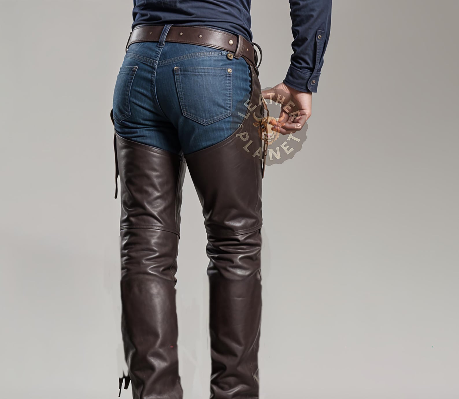 Genuine Brown Leather Chaps for Men | Real Leather Biker Chaps | Custom ...