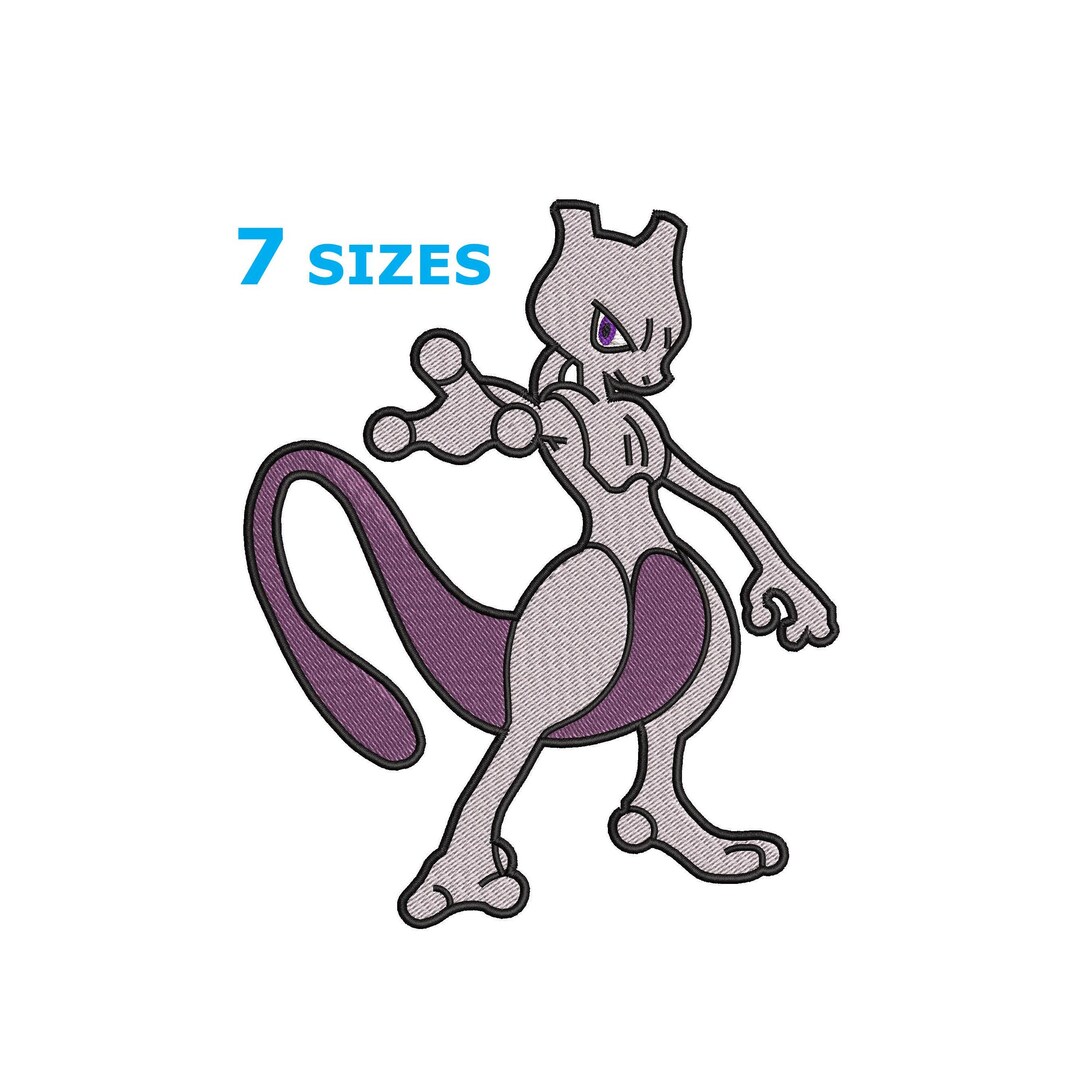 Embroidery Design Pokemon Mewtwo, Mewtwo Pokemon Embroidery Machine ...