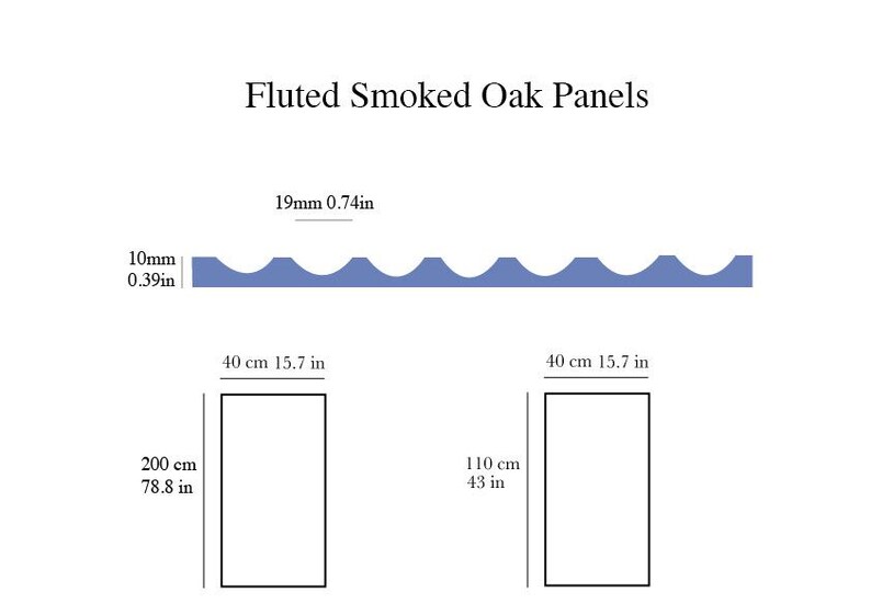 Smoked Oak Fluted Wood Panel | Ribbed, Slatted, Fluted Wall Decor ...