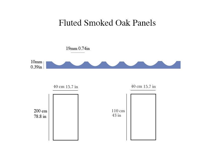 Smoked Oak Fluted Wood Panel | Ribbed, Slatted, Fluted Wall Decor ...