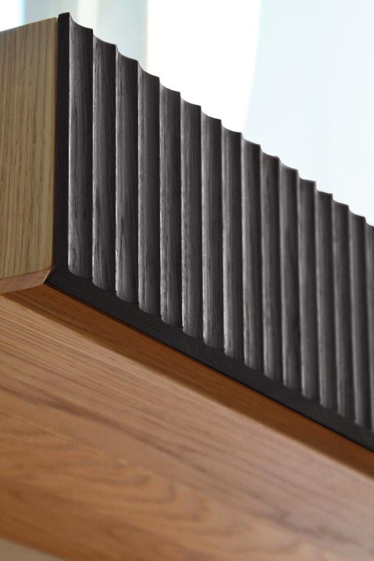 Smoked Oak Fluted Wood Panel | Ribbed, Slatted, Fluted Wall Decor ...