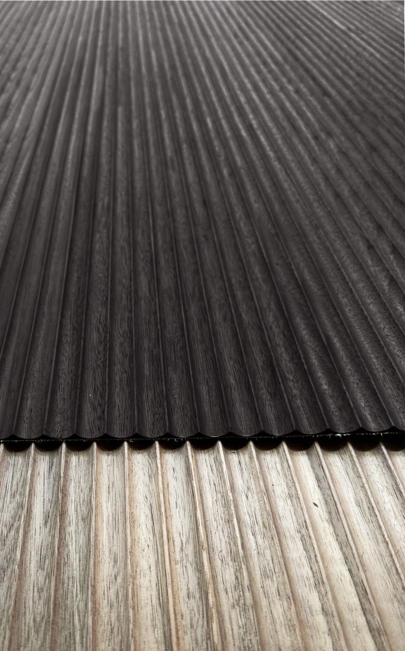 Smoked Oak Fluted Wood Panel | Ribbed, Slatted, Fluted Wall Decor ...