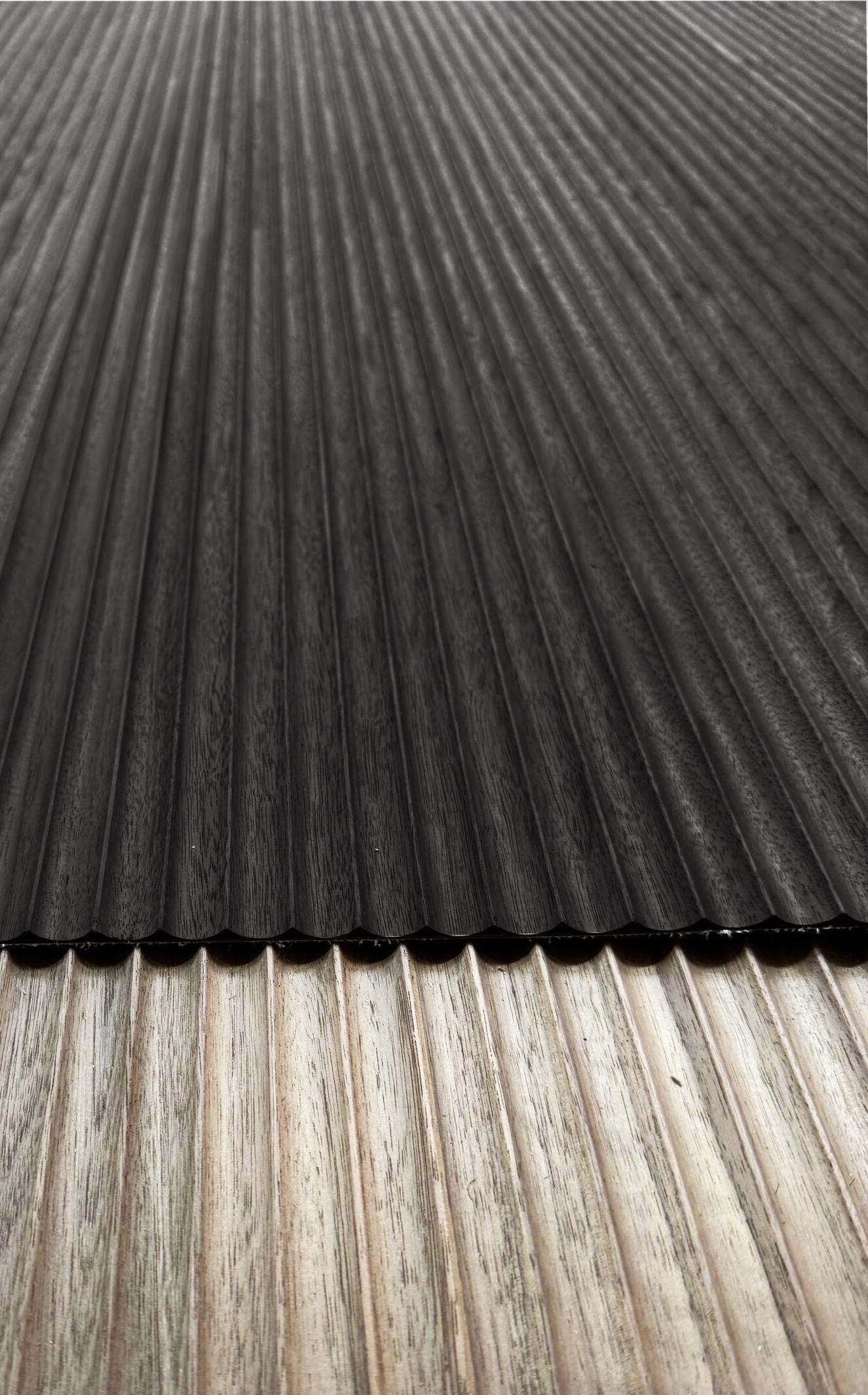 Smoked Oak Fluted Wood Panel | Ribbed, Slatted, Fluted Wall Decor ...