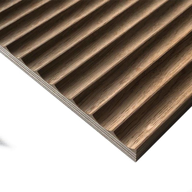 Natural Oak Fluted Wood Panel | Ribbed, Slatted, Fluted Wall Decor ...