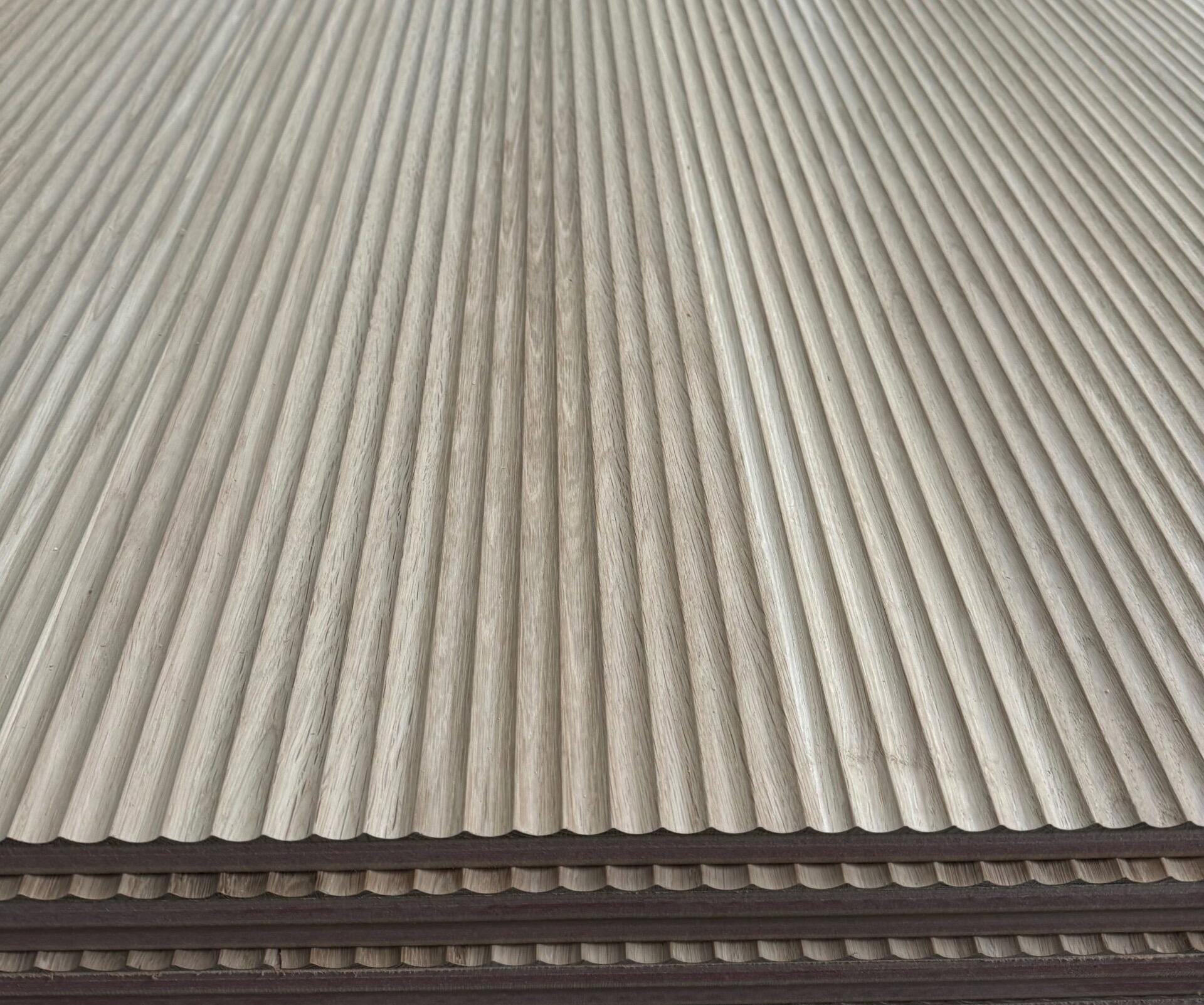 Natural Oak Fluted Wood Panel | Ribbed, Slatted, Fluted Wall Decor ...